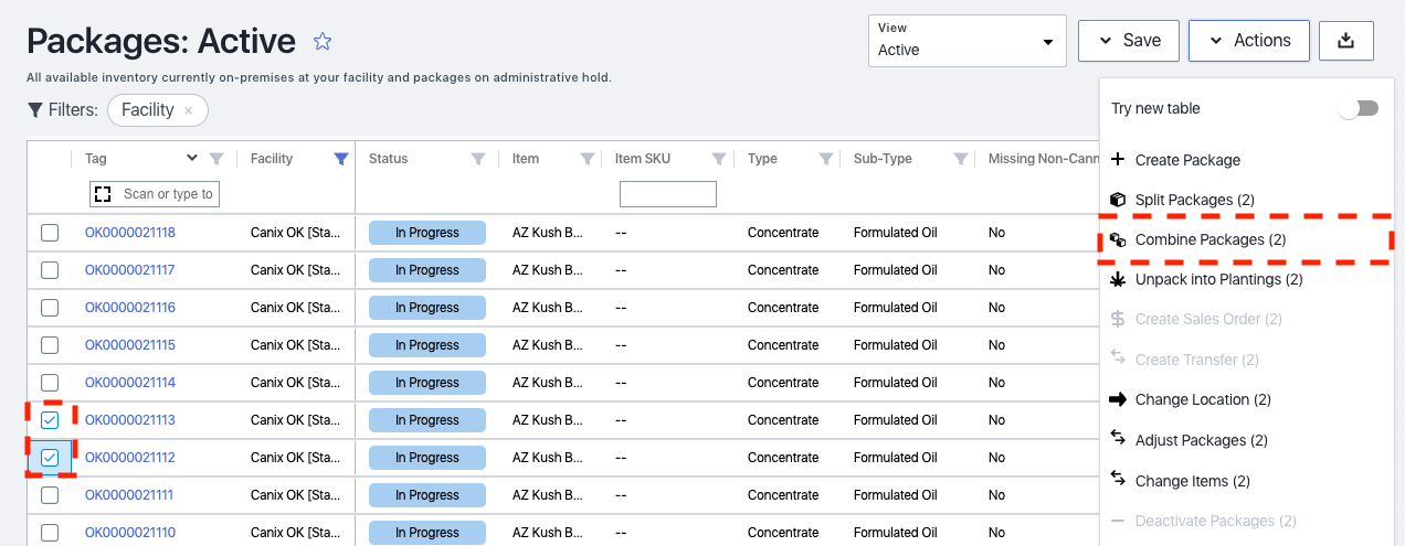 Combine Packages (BioTrack FL) – Canix Help Center