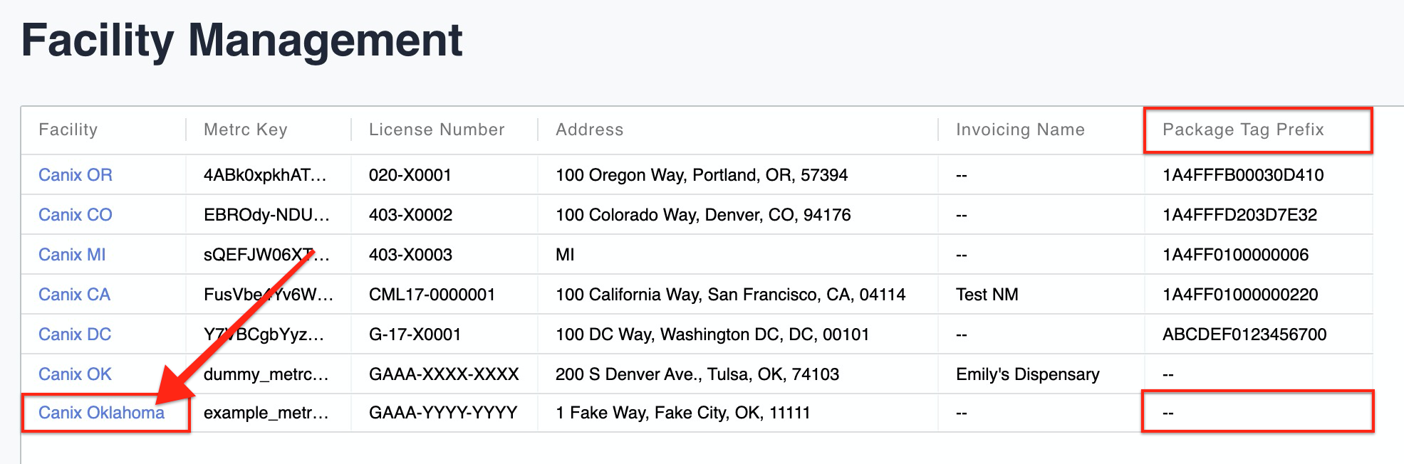 Update Metrc Package Tag Prefixes – Canix Help Center